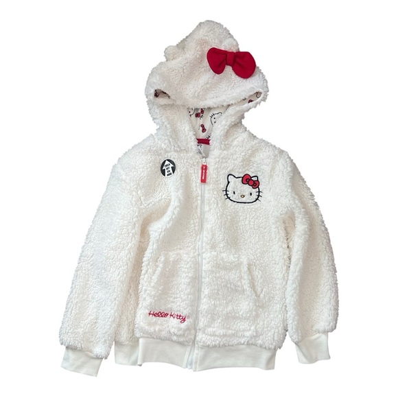 Hello Kitty | Jackets & Coats | Hello Kitty Fleece White Zip Up Girls ...